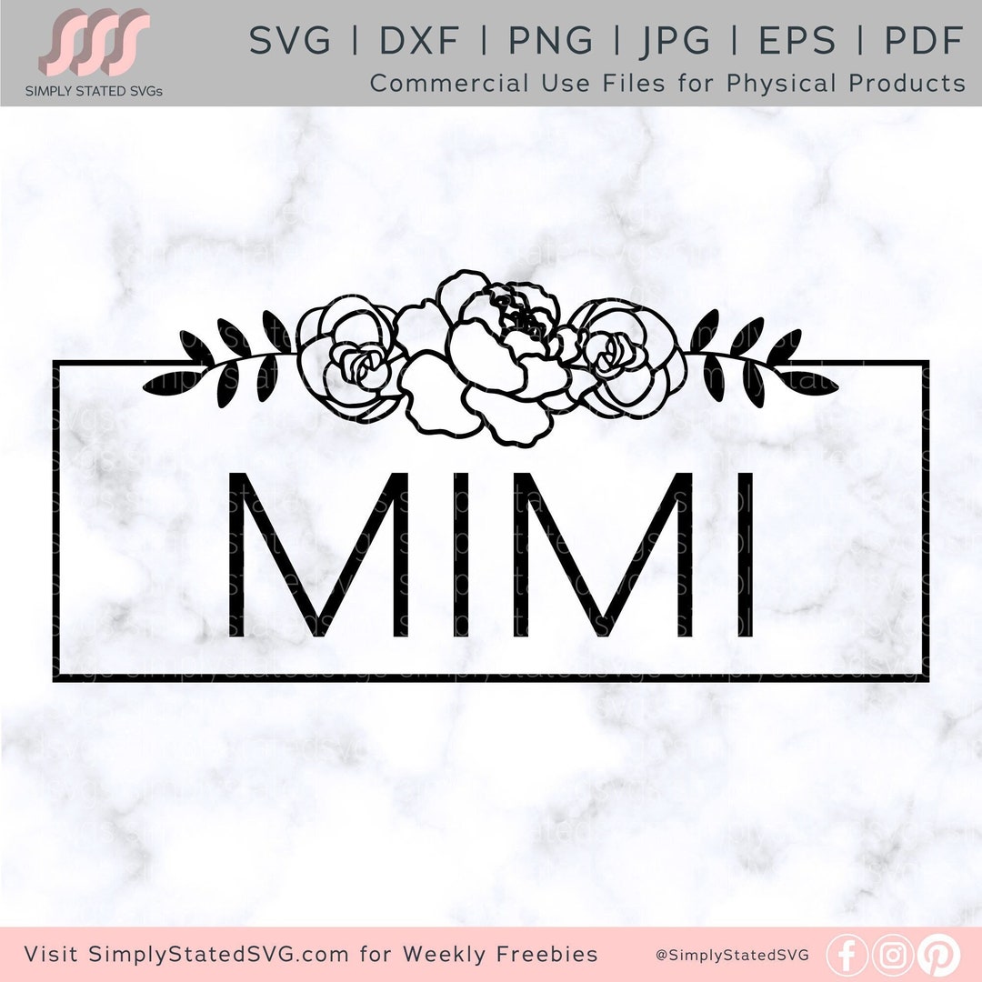 Mimi SVG Mimi Floral Frame PNG Mimi Floral SVG Grandma Png Floral Frame ...
