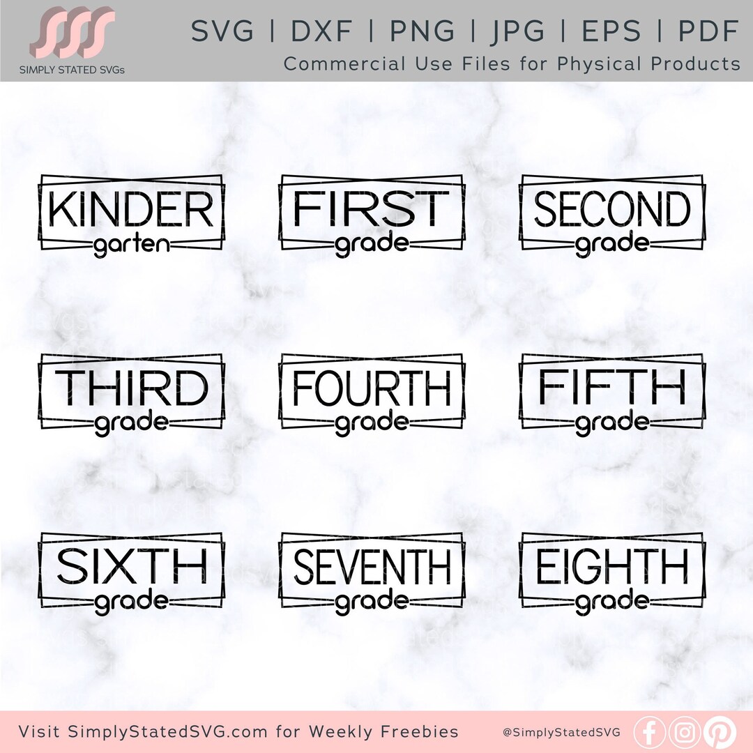 School SVG Bundle Grade Level SVG Bundle Back to School SVG ...