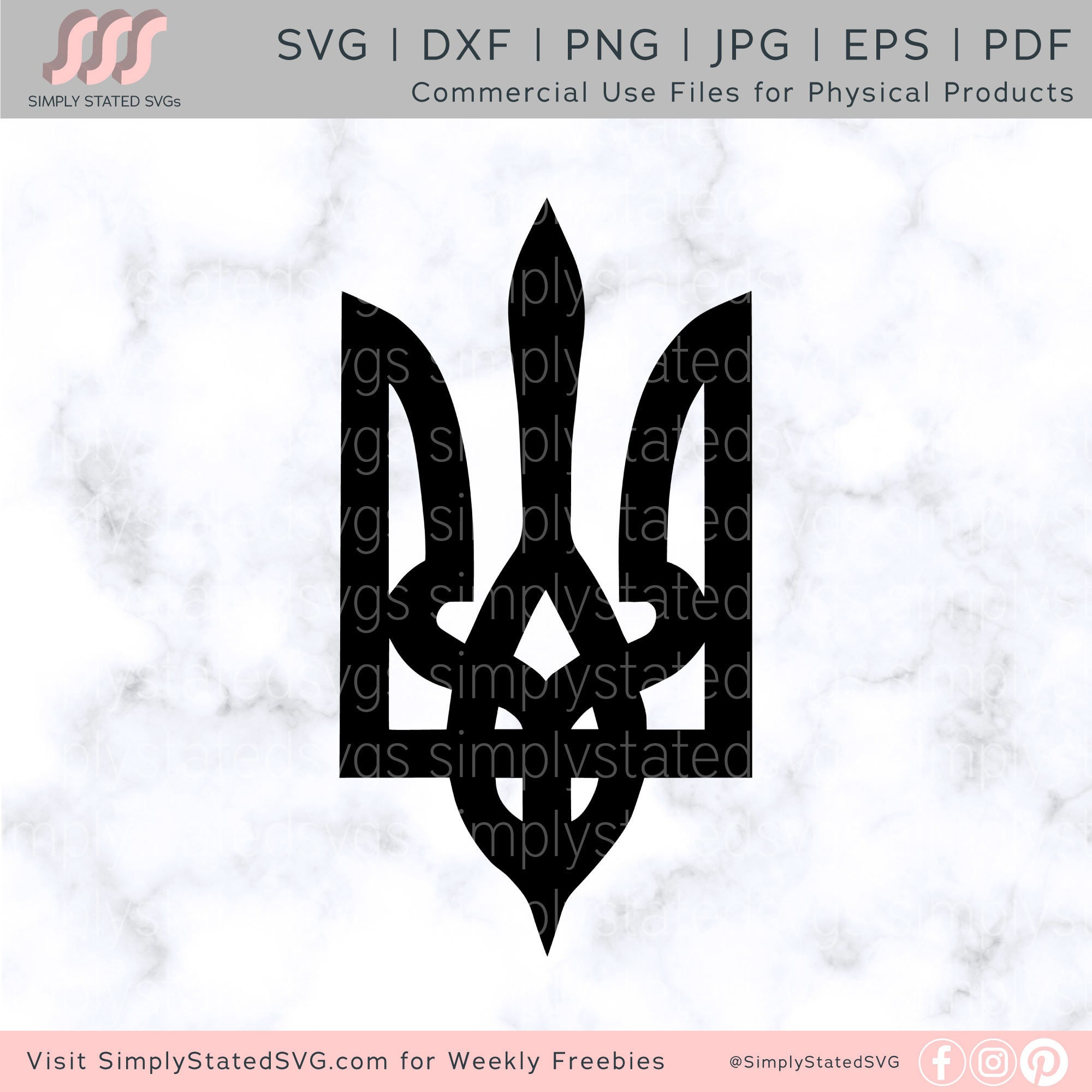 Ukrainian SVG Trident SVG Tryzub SVG Ukrainian Trident | Etsy New Zealand