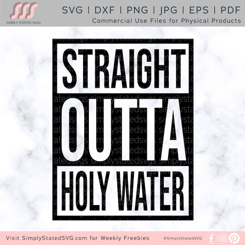 Straight Outta Holy Water SVG Gift for Christening Cut File - Etsy