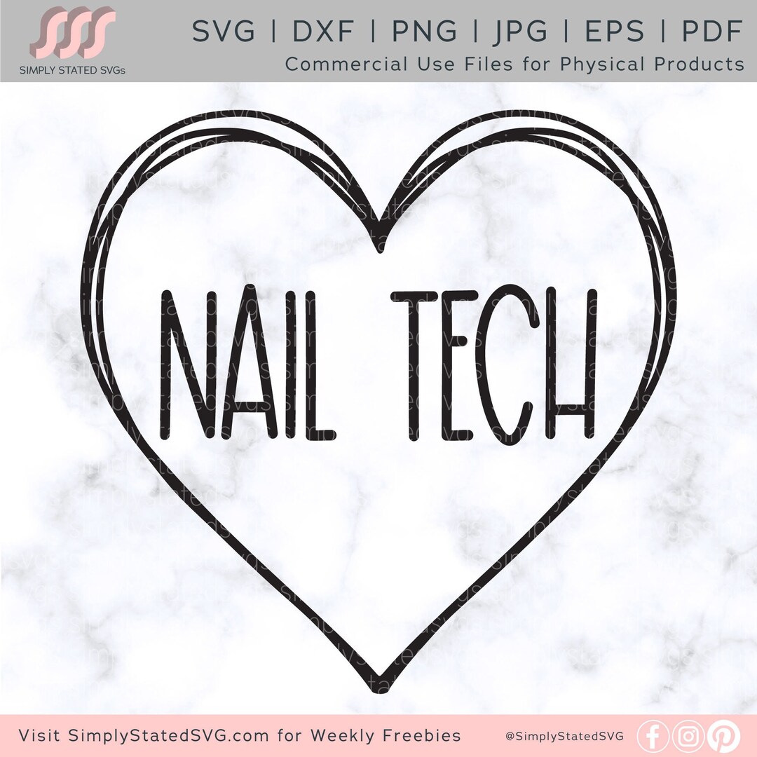 Nail Tech Heart SVG Gift for Nail Tech SVG Nail Tech Heart PNG Nail ...