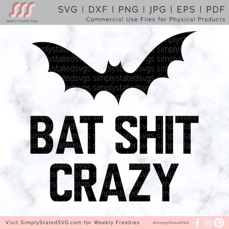Bat Shit Crazy SVG Halloween SVG Bat Halloween File Bat Shit - Etsy