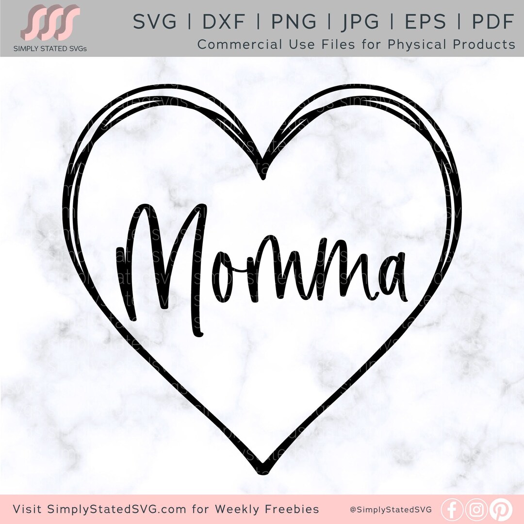 Momma SVG Heart SVG Mother's Day Gift SVG Momma Png Mama Svg Doodle ...