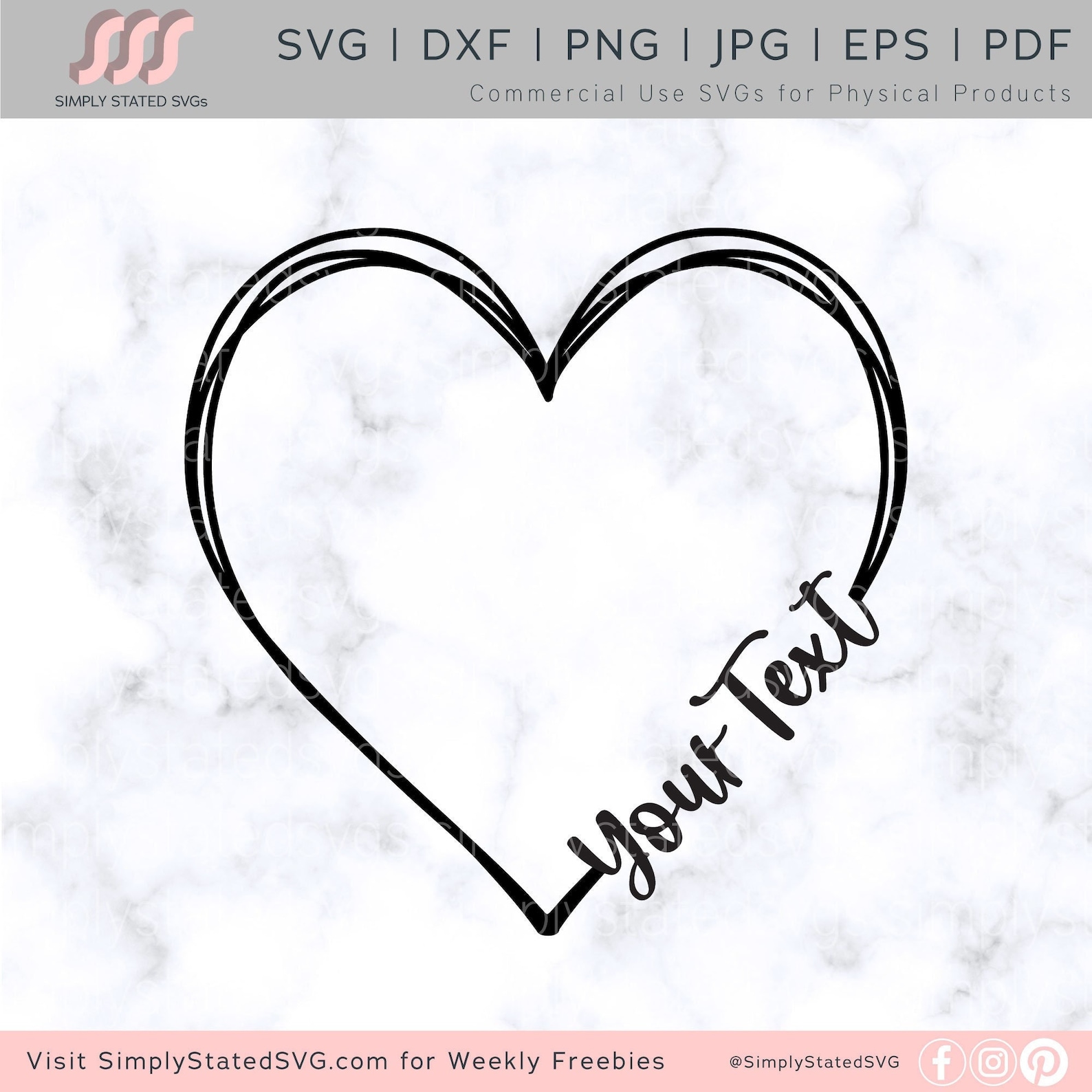 Custom Heart SVG Your Text Here SVG Create Your Own Heart SVG Hand ...