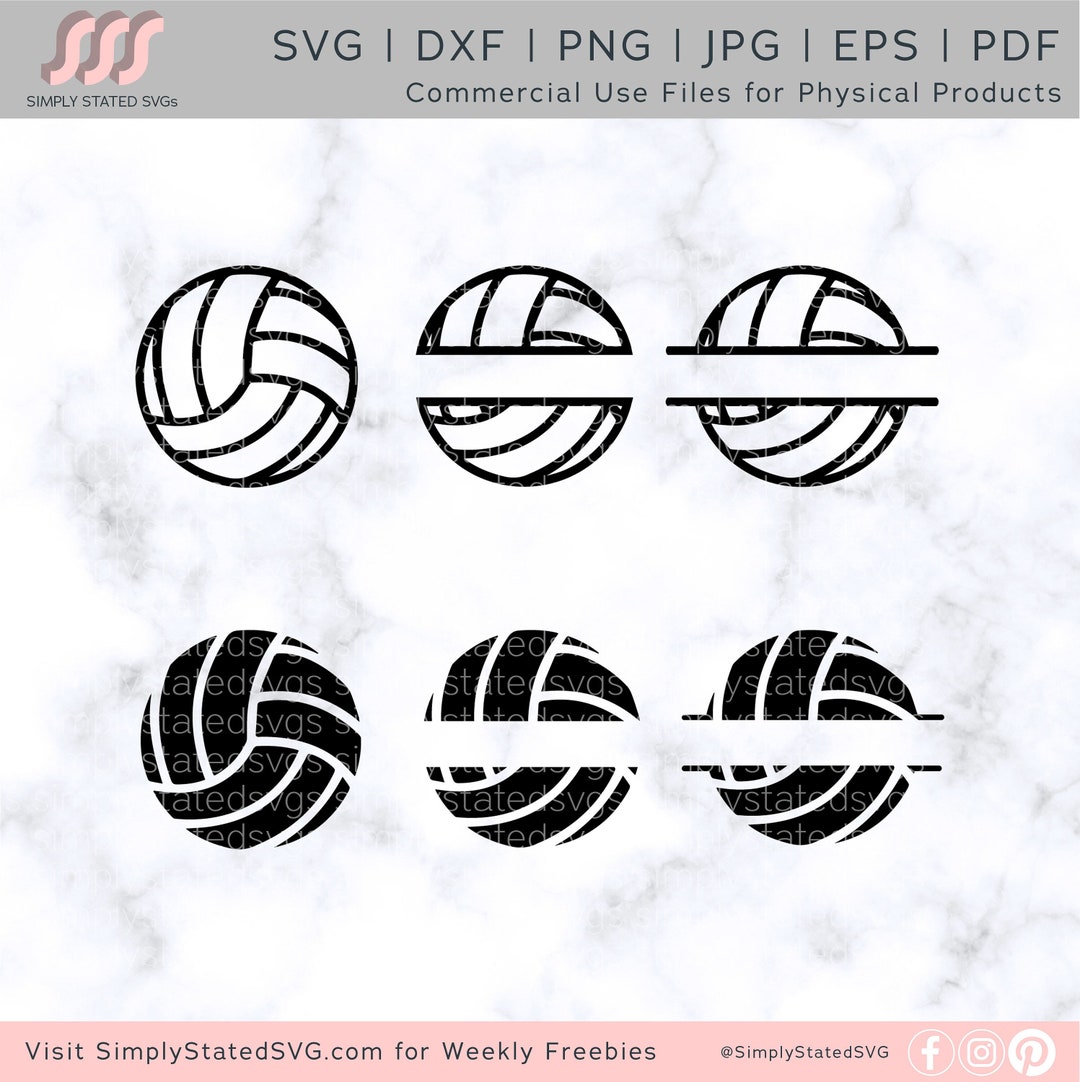 Volleyball SVG Bundle Volleyball Split SVG Volleyball Name Frame SVG ...