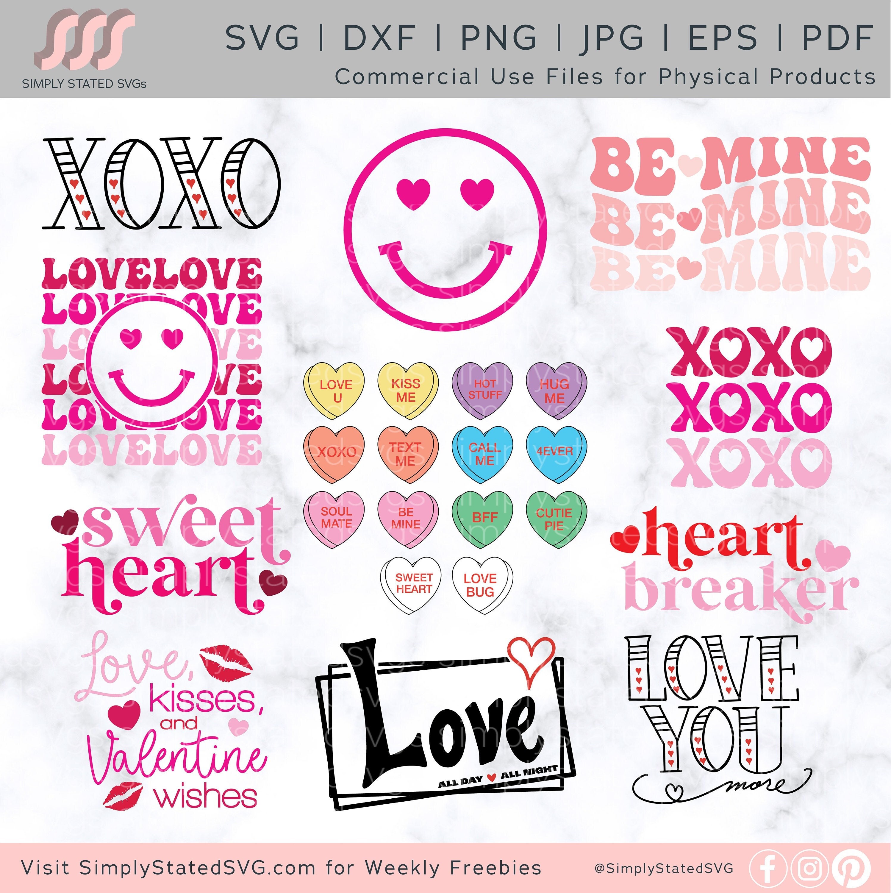 Valentine's Day SVG Bundle Vday SVG Bundle Love SVG Bundle - Etsy