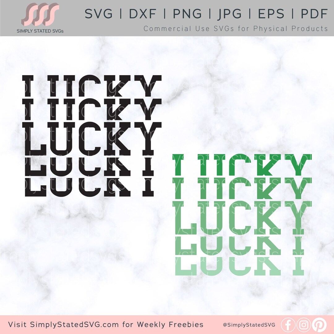 Lucky SVG, Stacked Lucky SVG, Lucky Sublimation, St Patrick's Day SVG ...