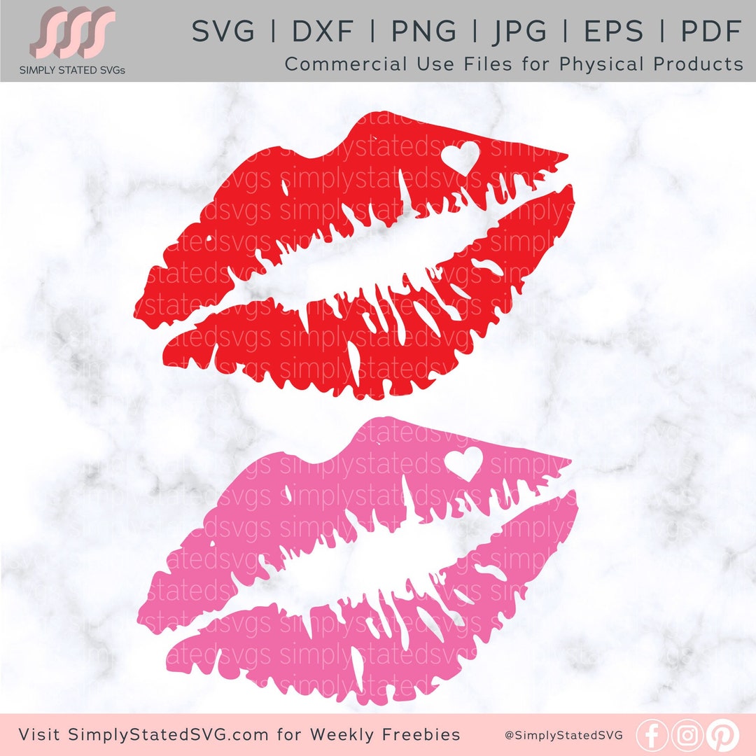 Valentine Lips SVG Pink Lips SVG Red Lips PNG Valentine Lip Png ...