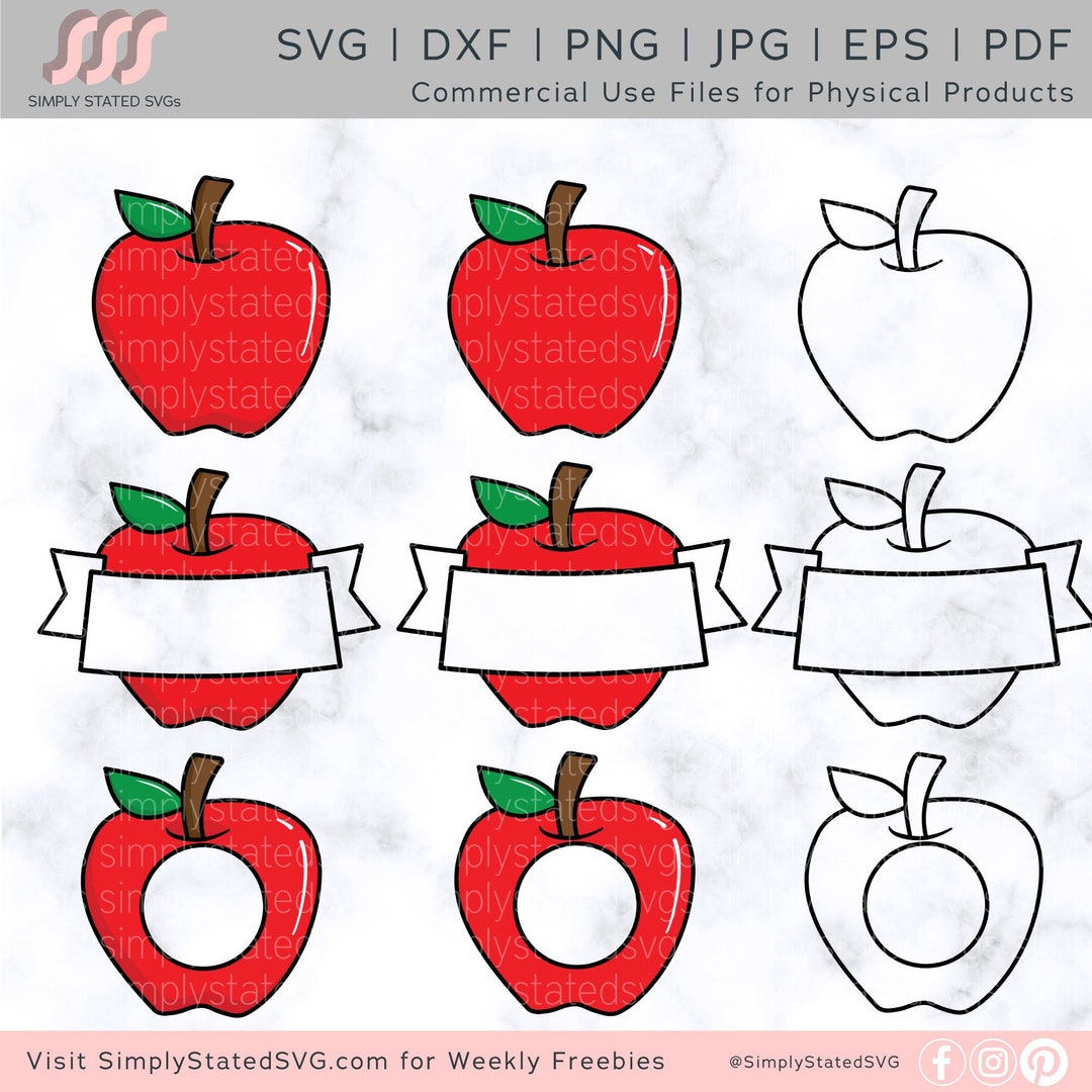 Apple SVG Bundle Apple Monogram SVG Bundle Apple Monogram SVG Apple ...