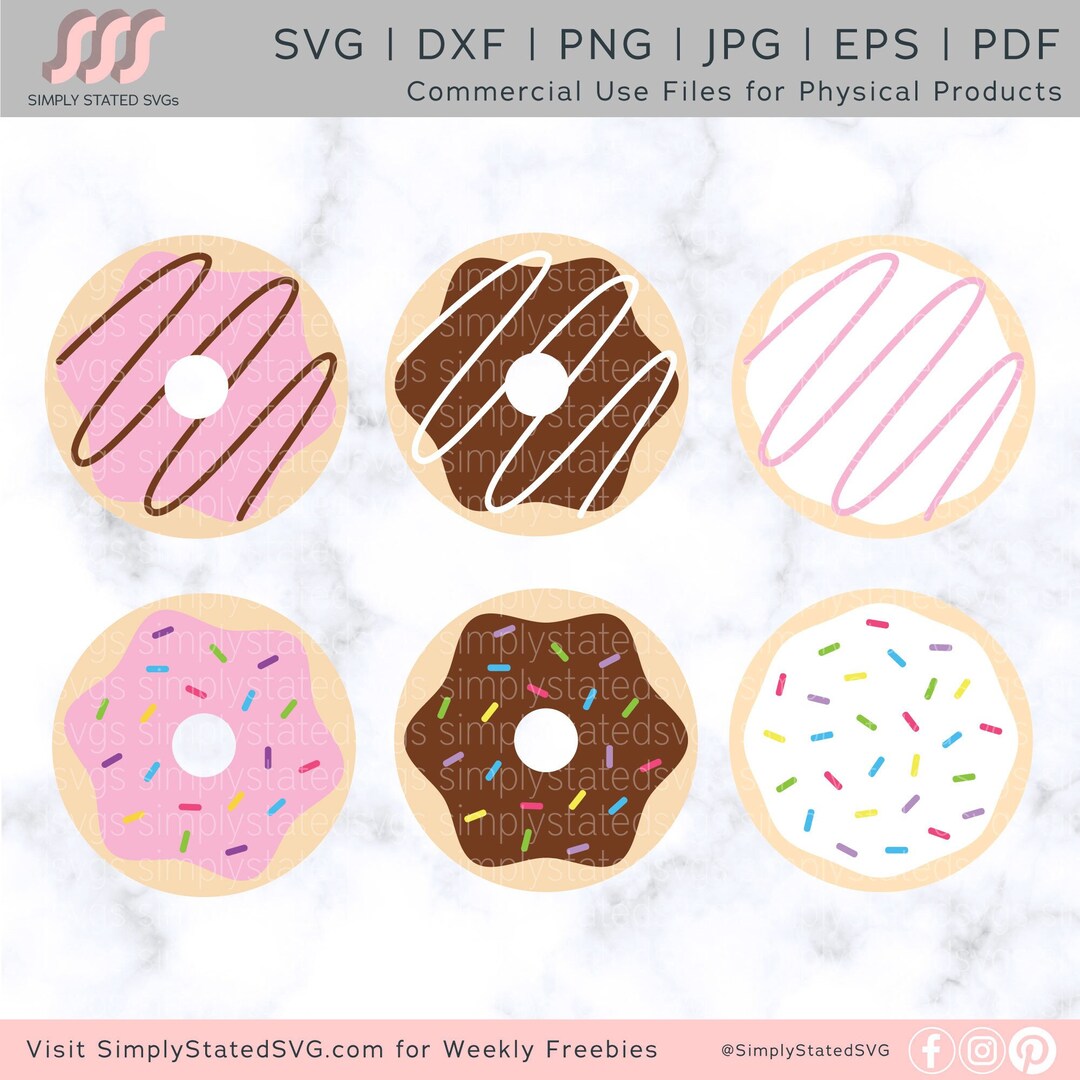 Donut SVG, Donuts SVG, Donut Clipart, Frosted Donut Cut File, Sprinkle ...