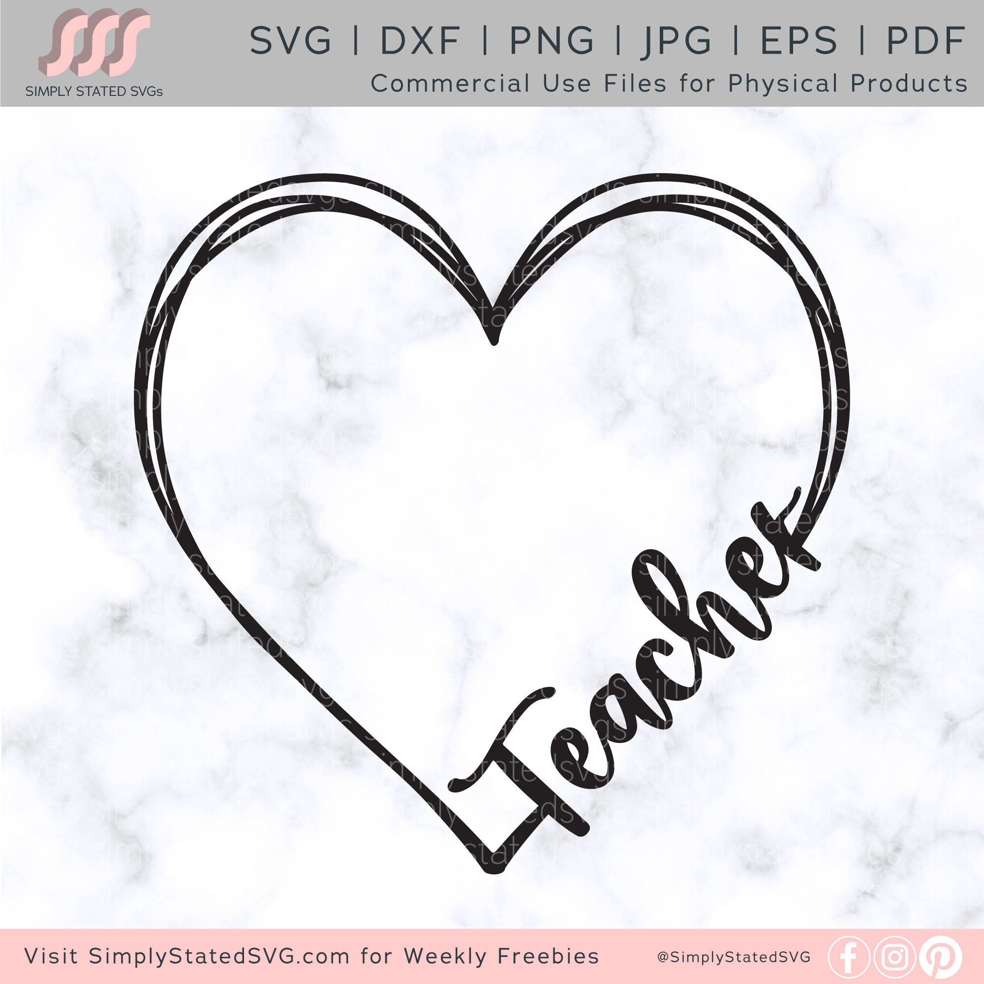 Teacher Heart SVG Gift for Teacher SVG Teacher Heart PNG - Etsy UK