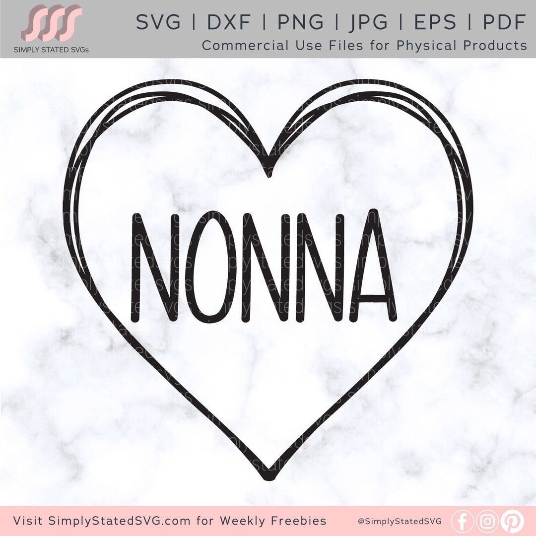 Nonna SVG Heart SVG Nonna PNG Nonna Shirt Handdrawn Heart Svg Nonna Gift Grandma Gift Cricut Cut ...