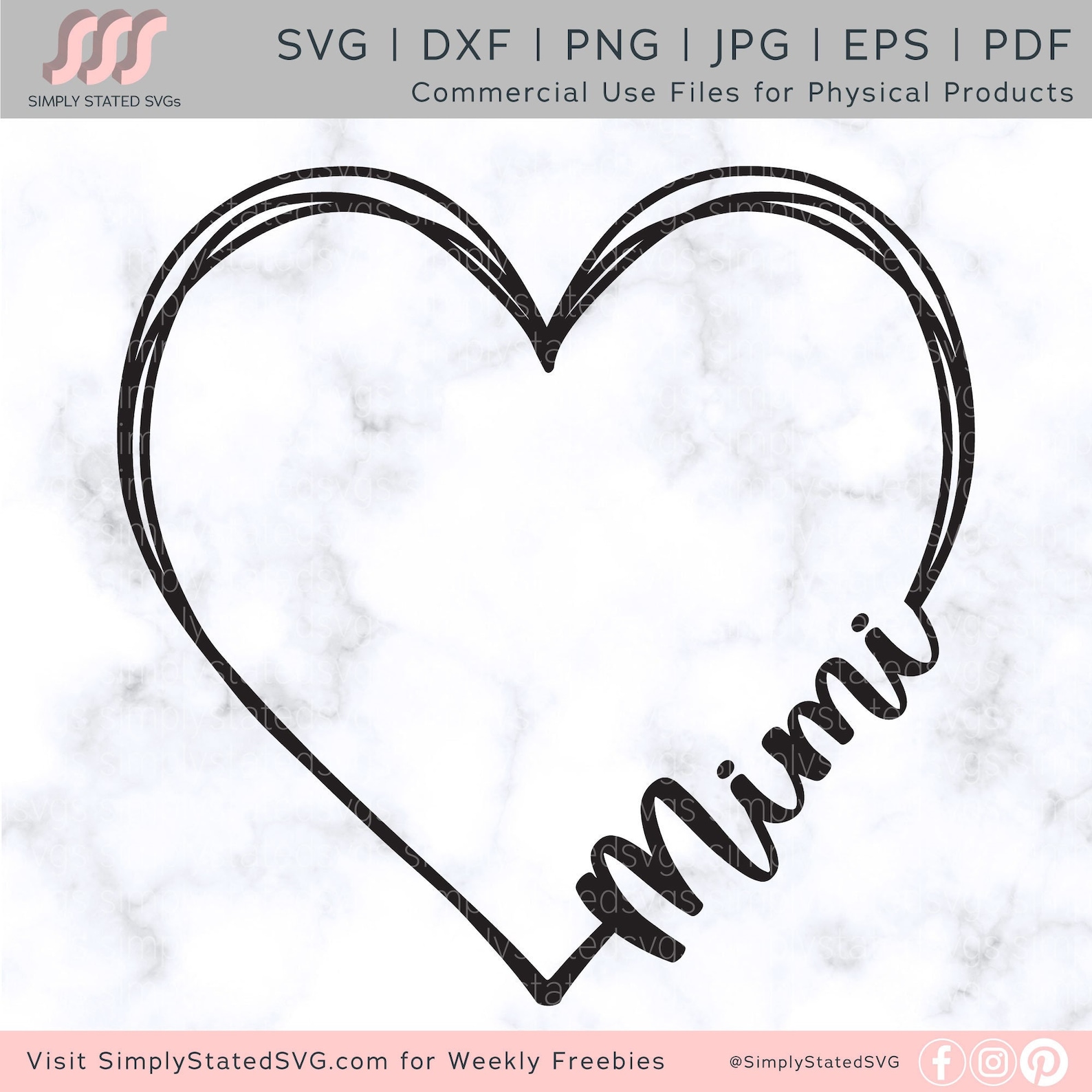 Mimi SVG Heart SVG Mimi PNG Hand Drawn Heart Svg Mimi Gift - Etsy