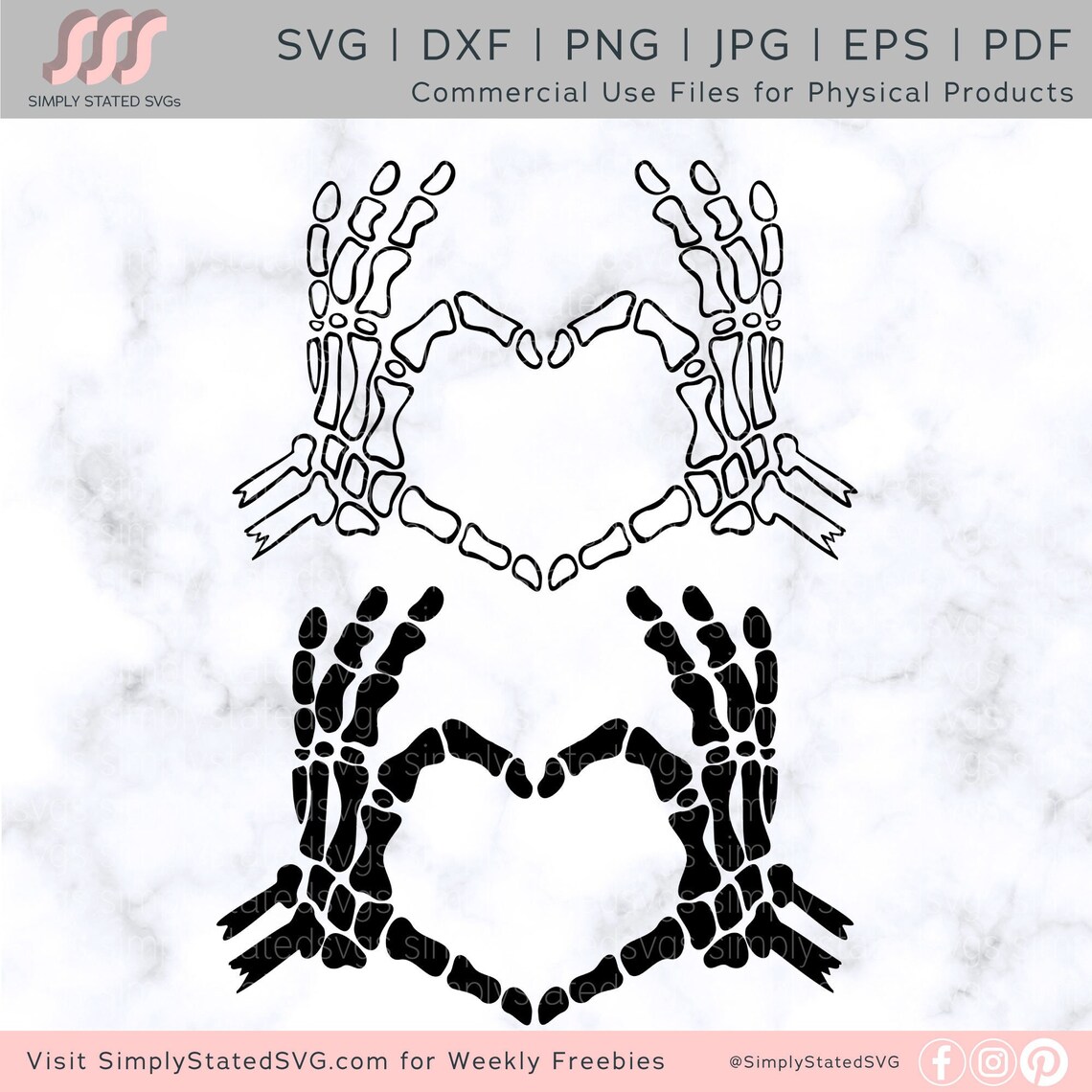 Skeleton Hand Heart SVG Skeleton Hand Heart Cut File Outline - Etsy
