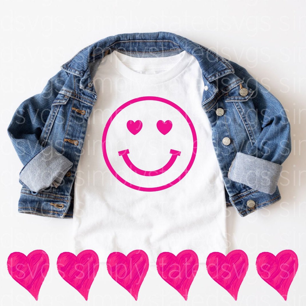 Heart Smiley SVG Heart Smiley Face SVG V-day Png Valentine Smiley Face ...