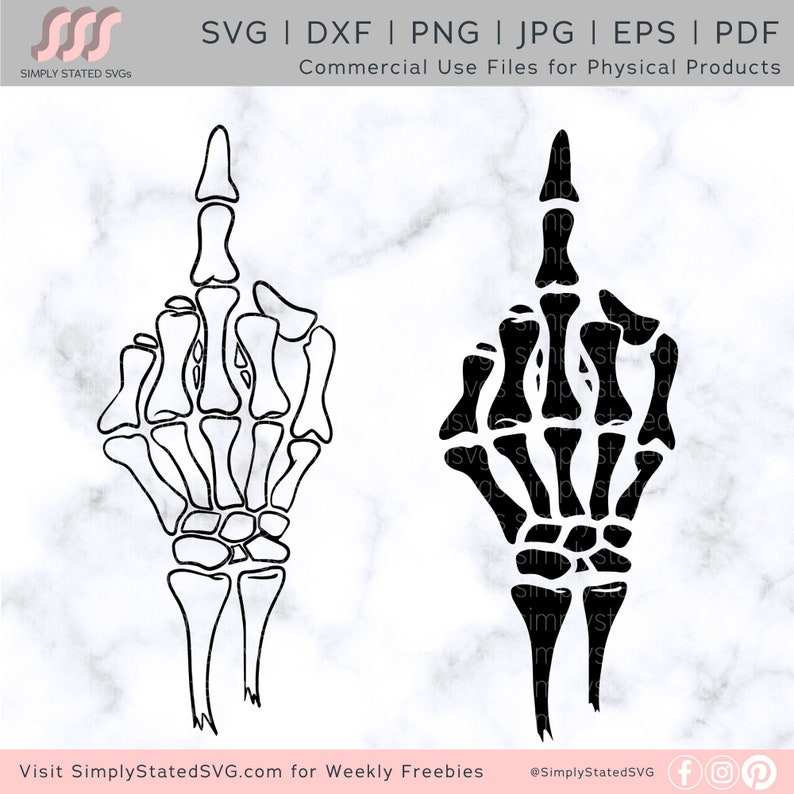 Skeleton Middle Finger SVG Middle Finger SVG Horror Middle - Etsy Hong Kong