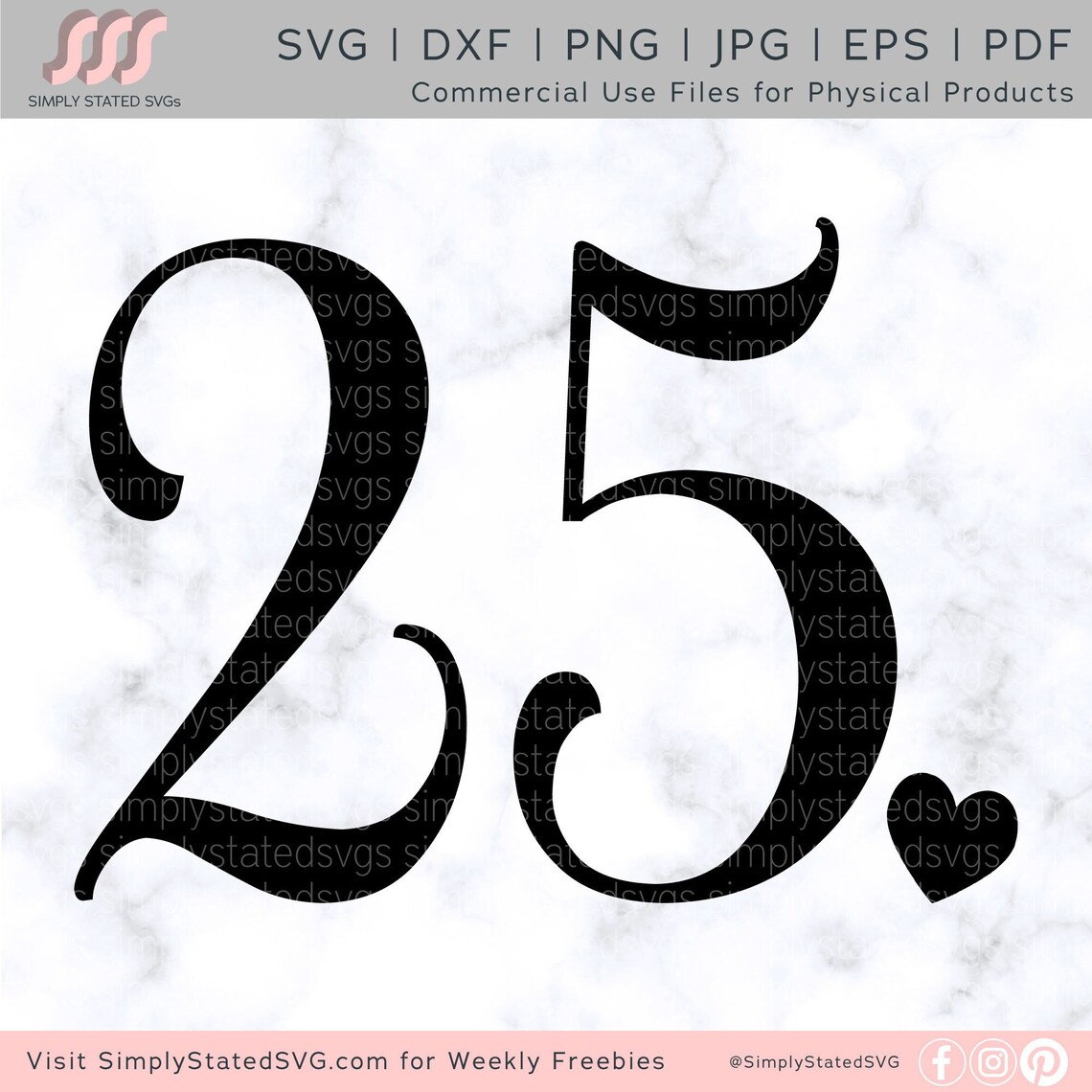 25 SVG 25 Heart SVG 25th Birthday SVG Birthday Girl Svg | Etsy