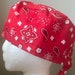 Red Bandana Scrub Cap *last With Black Tie - Surgery Cap - Scrub Caps ...