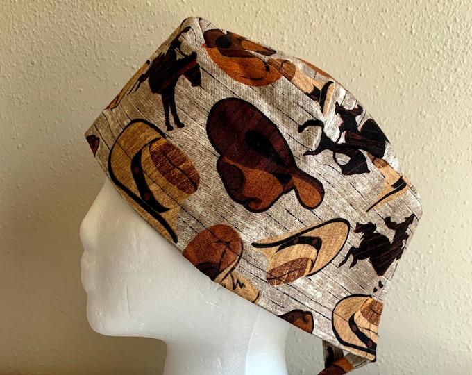 Cowboy Hats and Horses Scrub Cap - Surgery Cap - Scrub Caps Hat ...
