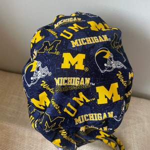University of Michigan Scrub Cap - Logos on Blue - Surgery Cap - Scrub ...