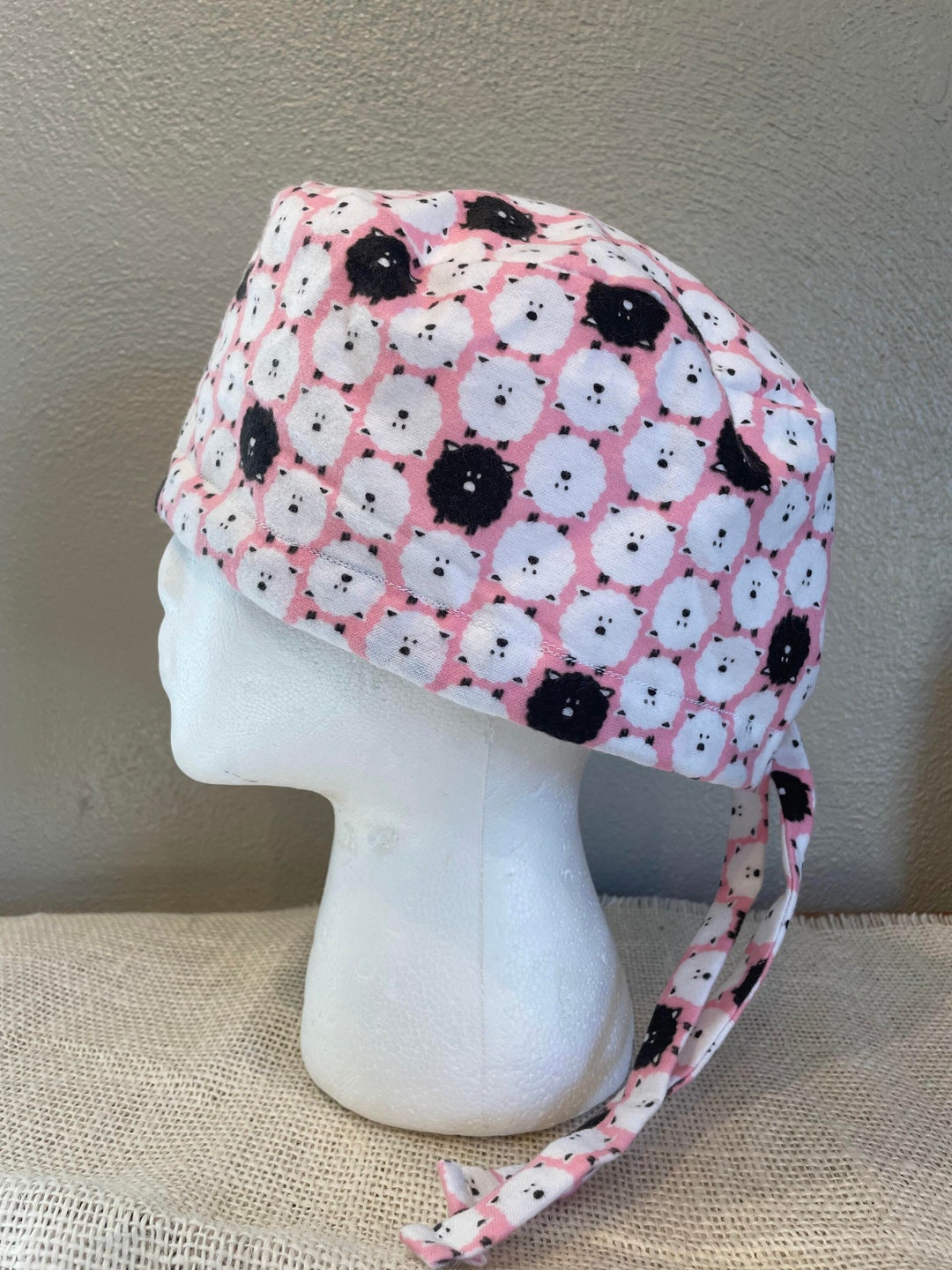 Fluffy Sheep Flannel Scrub Cap - Surgery Cap - Surgery Hat - OR Cap ...