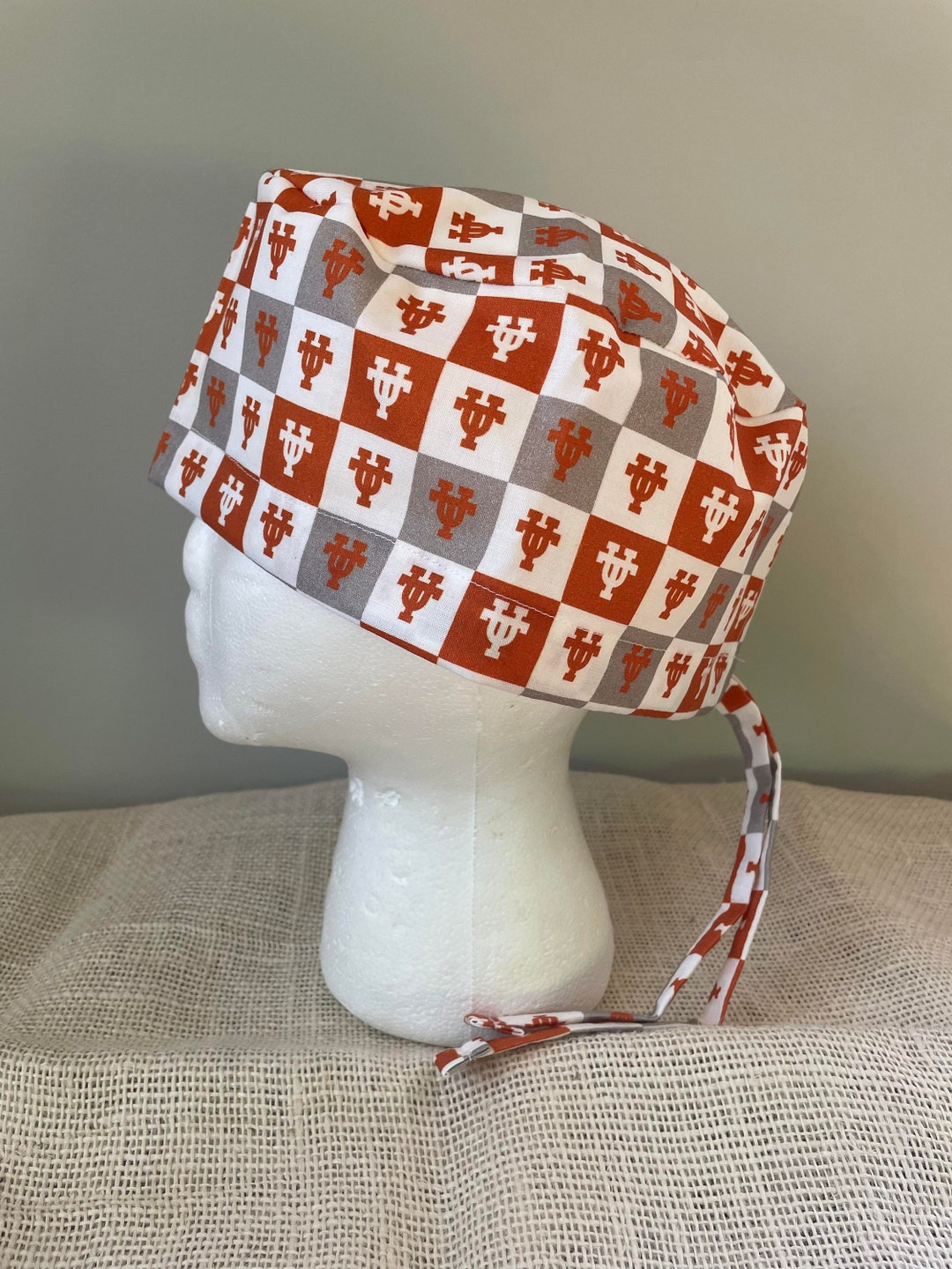 University of Texas Scrub Cap- Checkered Version *, Surgery Cap, Scrub ...
