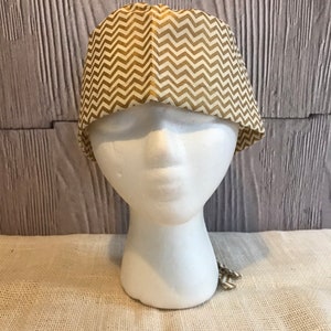 Gold and Cream Chevron Scrub Cap - Surgery Surgical OR Hat - Etsy