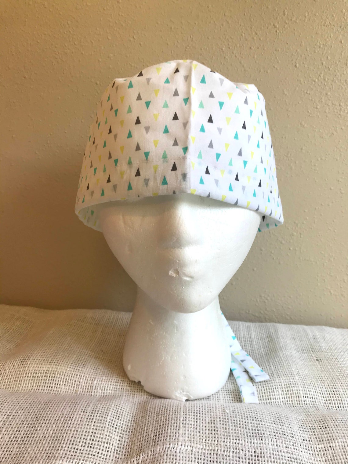 Cool Triangles on White Scrub Cap Surgery Cap Scrub Caps | Etsy