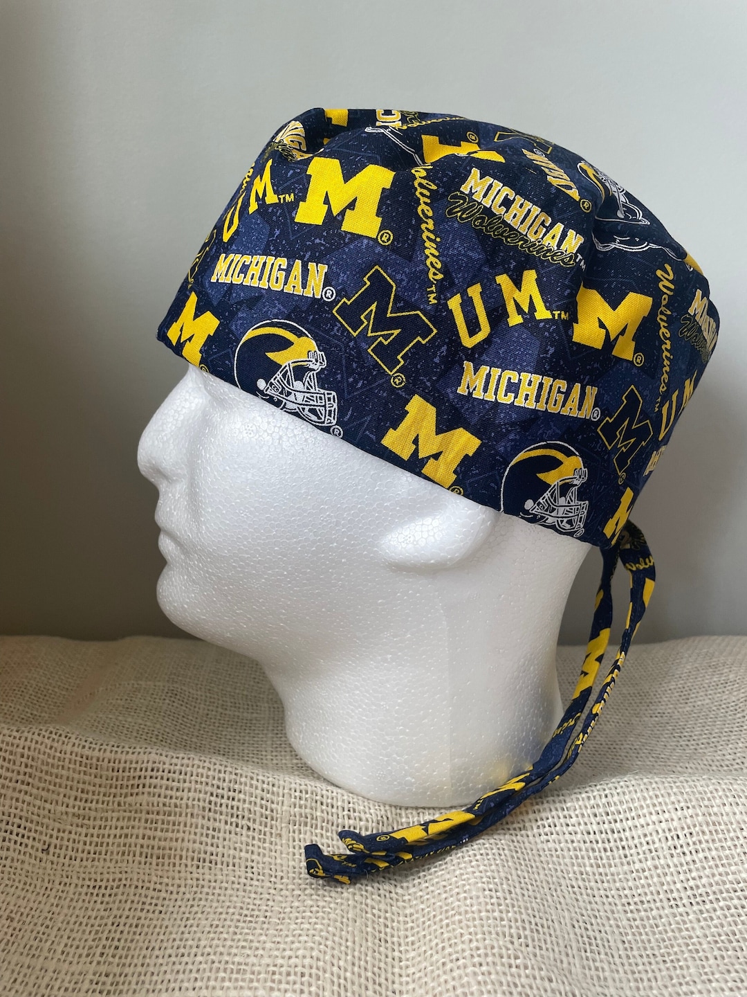 University of Michigan Scrub Cap - Logos on Blue - Surgery Cap - Scrub ...