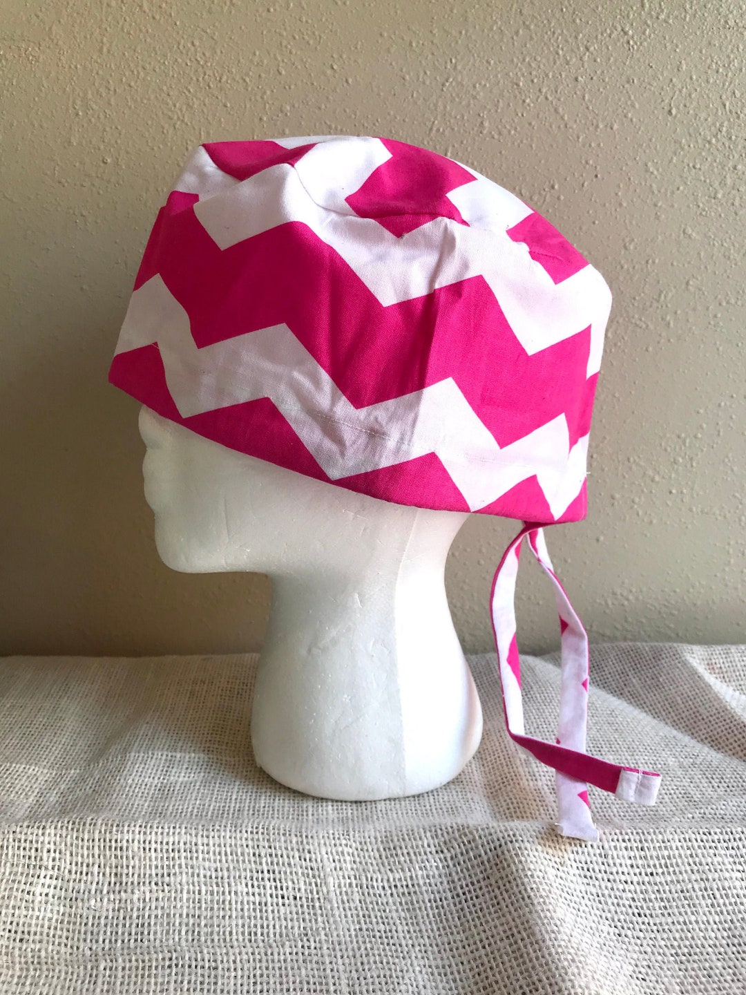 Pink Chevron Scrub Cap - Surgery Hat Cap - Scrub Hat - OR Cap Hat ...