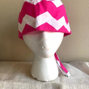 Pink Chevron Scrub Cap - Surgery Hat Cap - Scrub Hat - OR Cap Hat ...