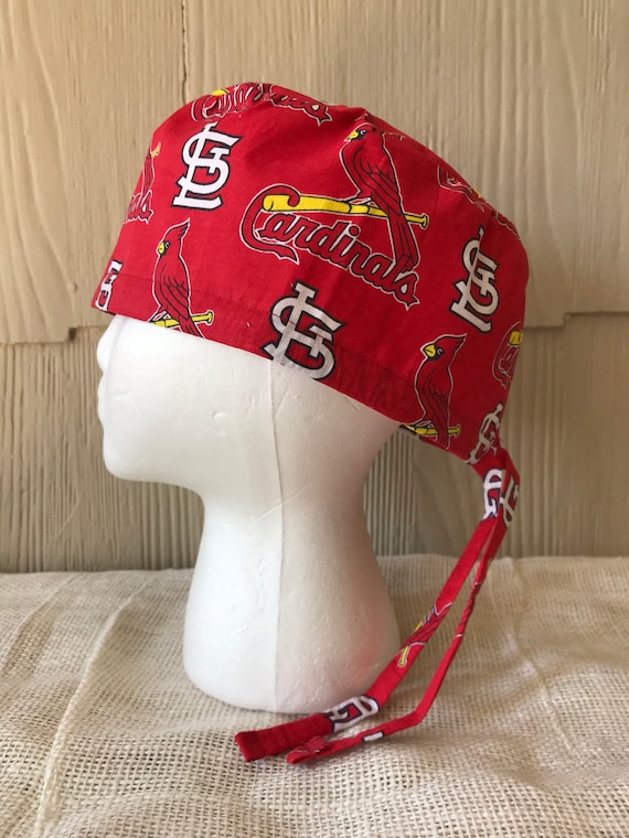 St Louis Cardinals Scrub Cap Cardinal on Bat Pattern | Etsy