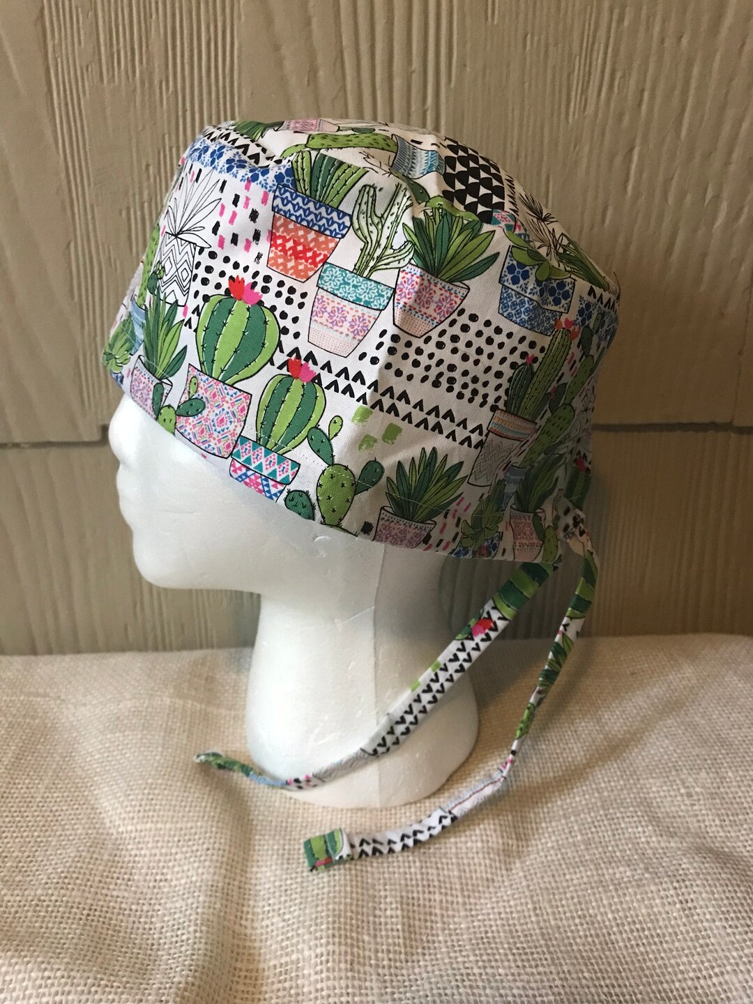 Trendy Cacti in Pots Scrub Cap - Surgery Cap Hat - Surgical Cap Hat ...