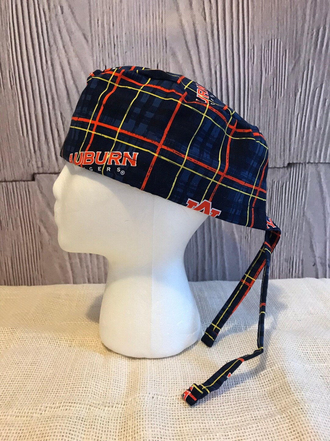 Auburn University Scrub Cap - Plaid Option - Surgery OR Surgical Hat ...