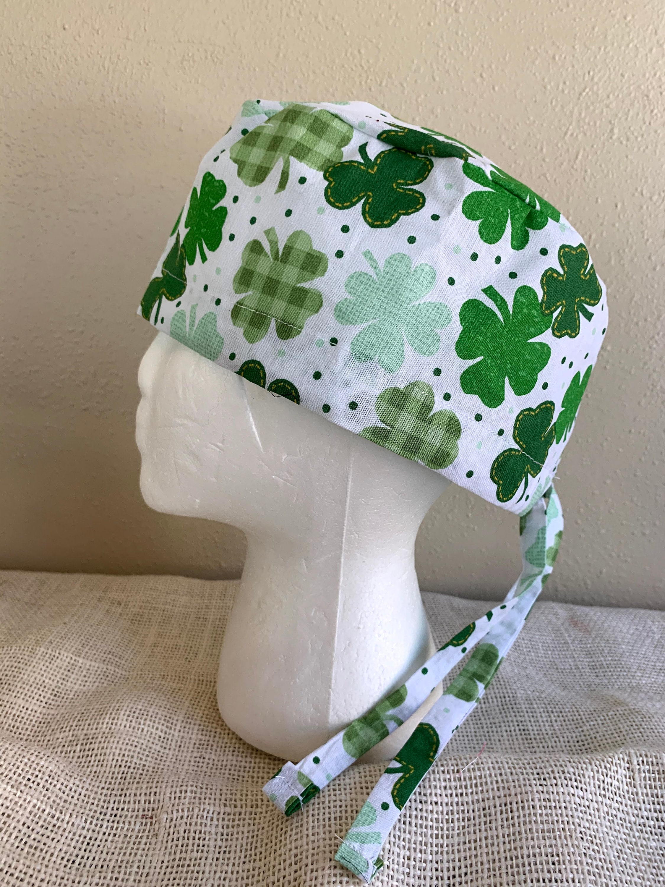 Fun Shamrocks Scrub Cap - Surgery Cap - Scrub Caps Hat - Surgical Cap ...
