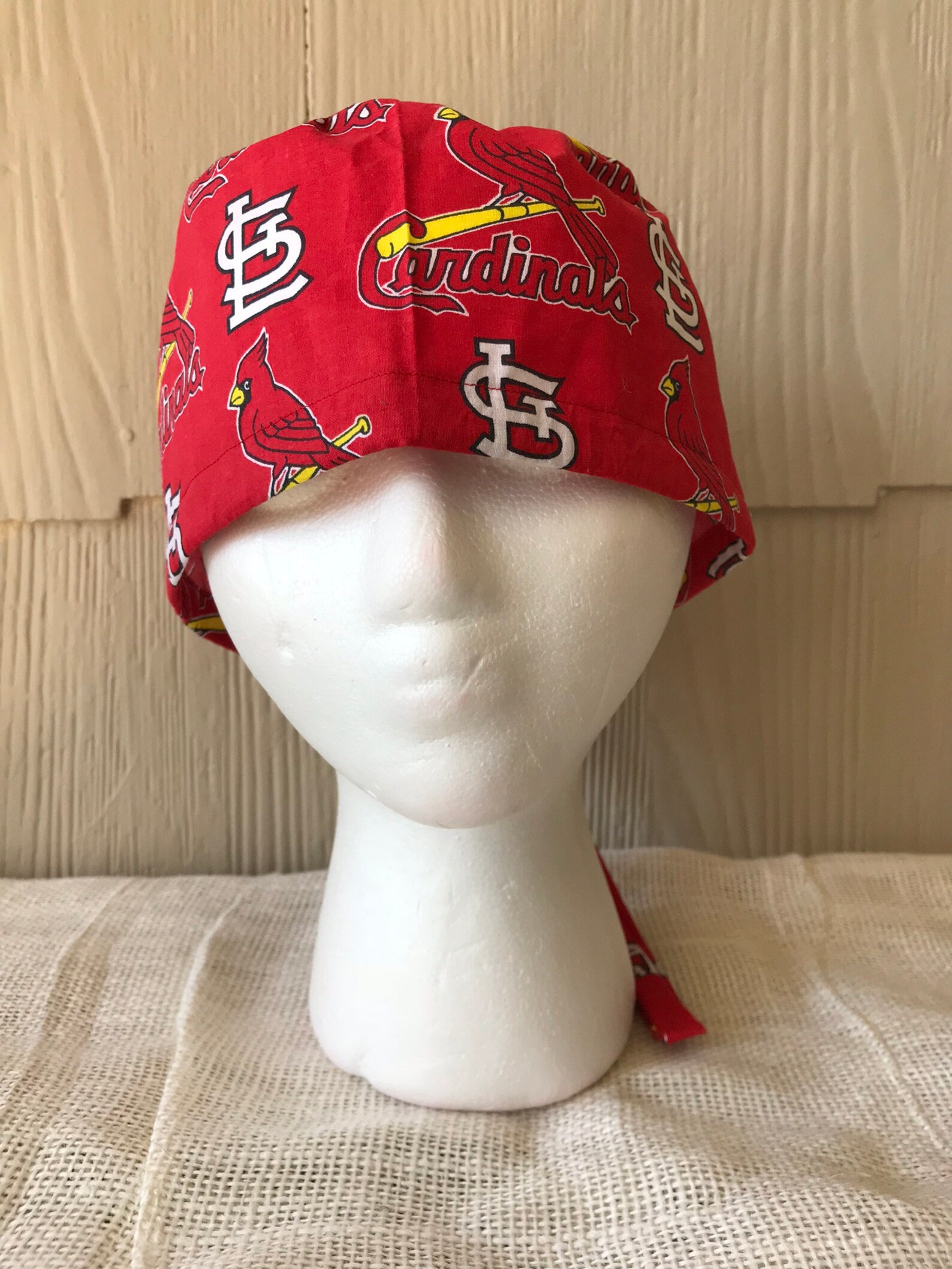 St Louis Cardinals Scrub Cap Cardinal on Bat Pattern | Etsy
