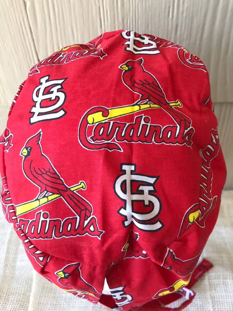 St Louis Cardinals Scrub Cap Cardinal on Bat Pattern | Etsy