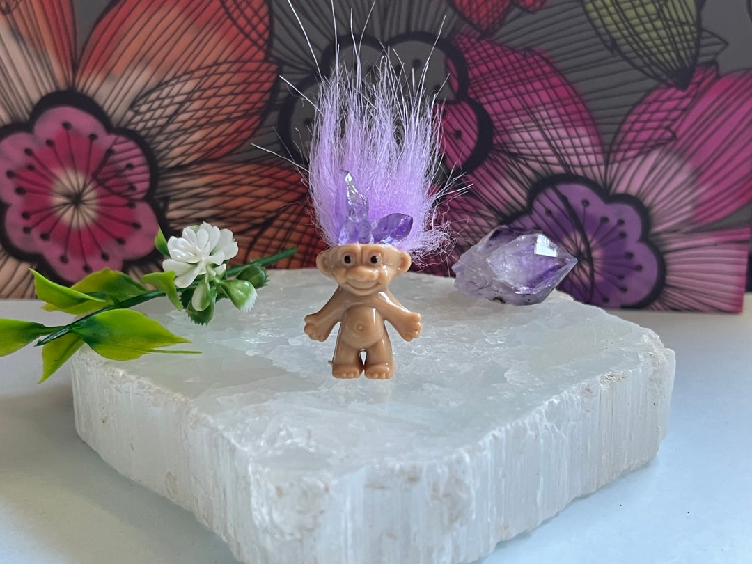 Mini Amethyst Troll/crystal Troll/fairy Garden/good Luck Charm/troll ...