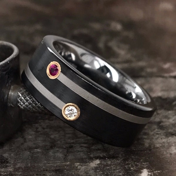 Tungsten Ruby Ring - Etsy