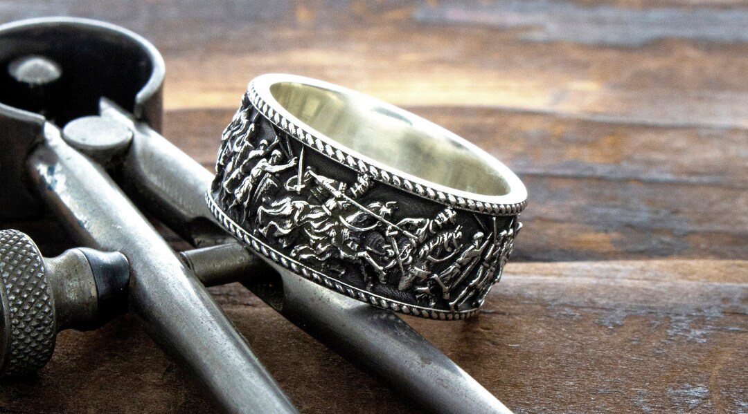 Medieval Battlefield Ring, Medieval Knight Ring, Gothic Ring, Silver ...