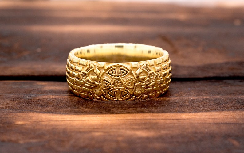 Gold Viking Ring Viking Sword and Shield Ring Viking Axe and - Etsy