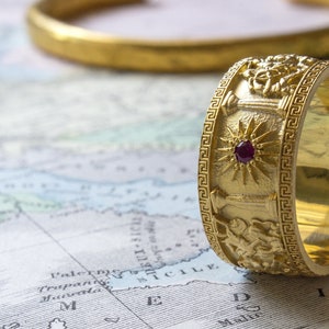 Alexander the Great Ring, Solid 14k Gold Ring, Men's Wedding Ring ...