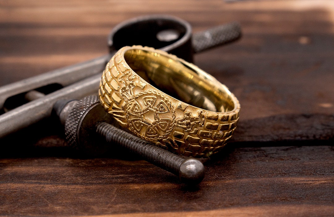 Gold Viking Ring Viking Sword and Shield Ring Viking Axe and - Etsy