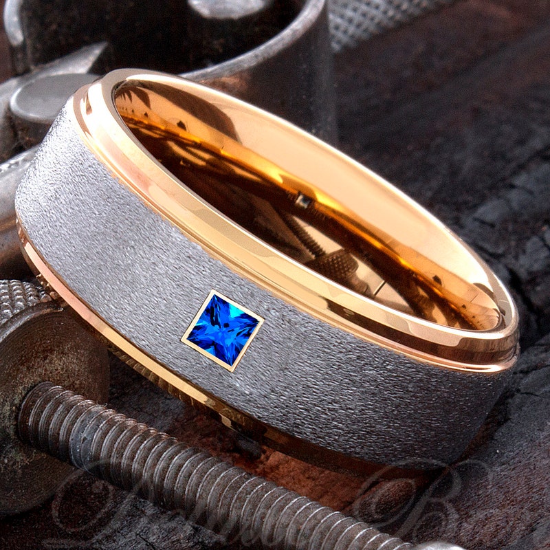 Men Sapphire Wedding Band - Etsy