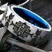 Mens Southwestern Ring Blue Silver Plated Native American Band Engraved ...