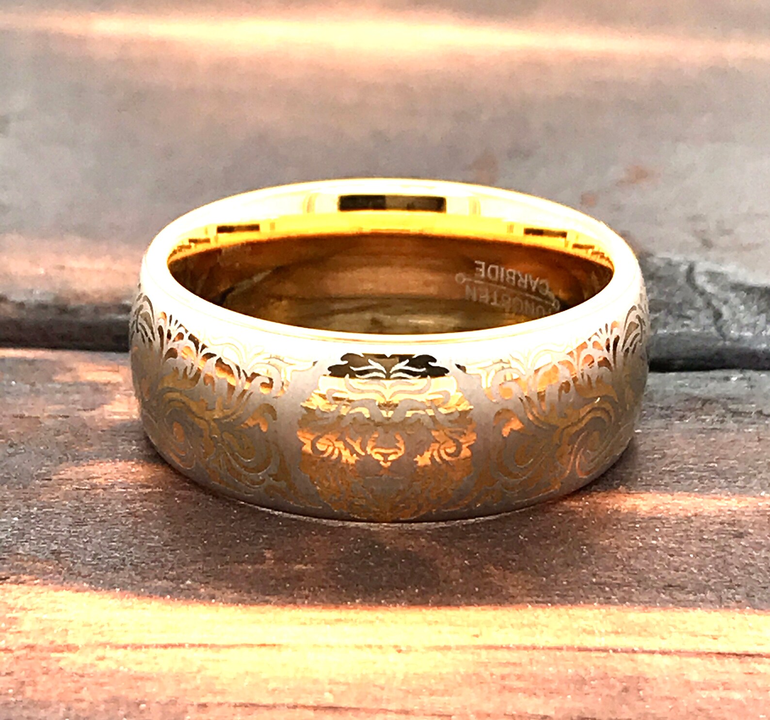 Gold Wedding Band Tungsten Band Gold Plated Ring - Etsy