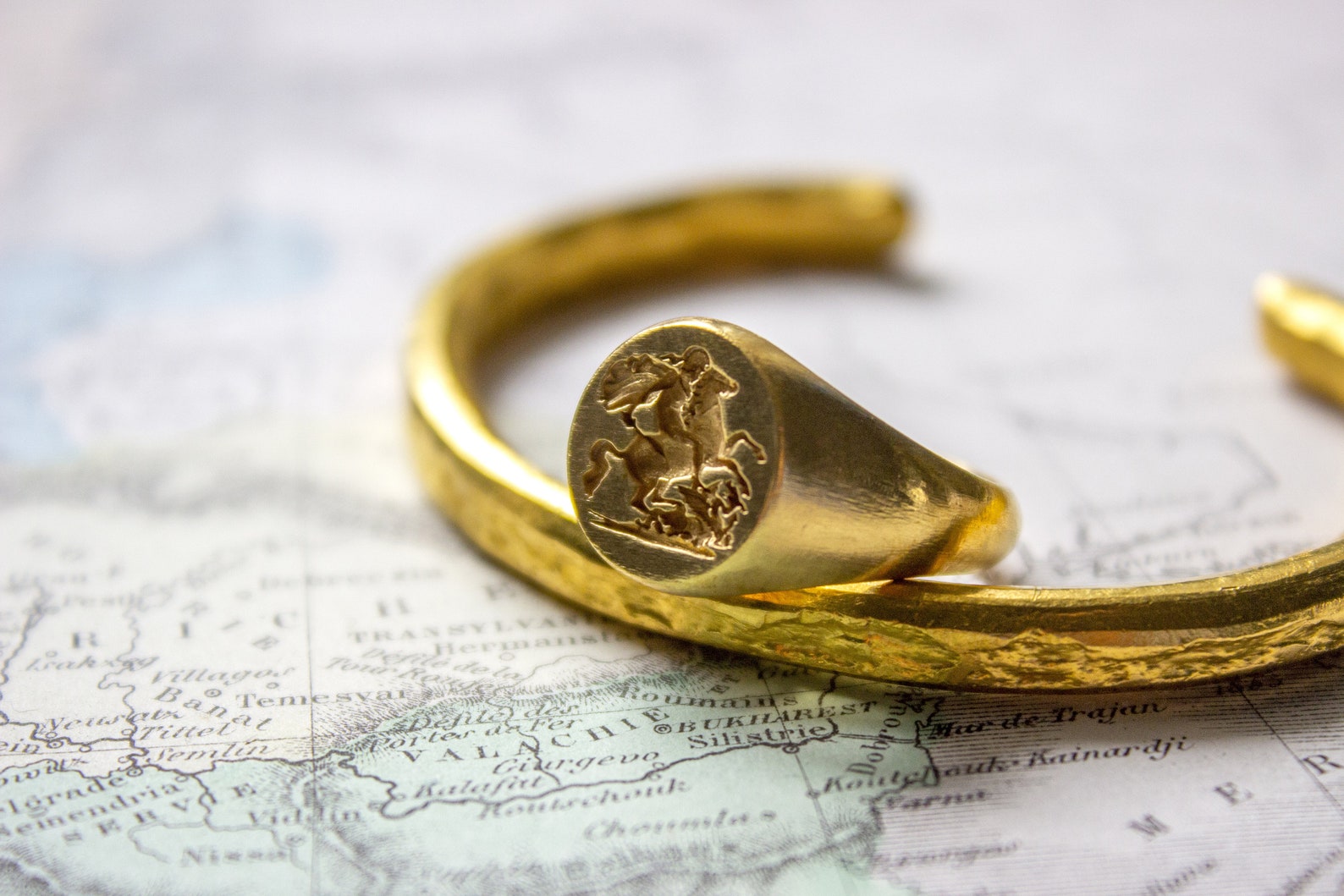St George Dragon Slayer Ring, Saint George Ring, Wax Seal Signet Ring ...