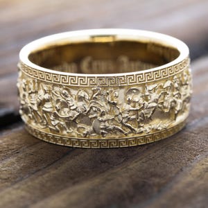 Alexander the Great Ring, Solid 14k Gold Ring, Men's Wedding Ring ...