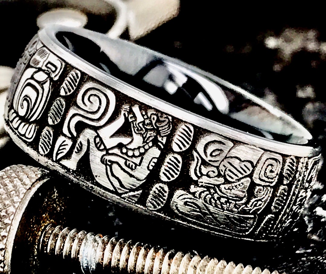 Mayan Ring, Antique Mayan Ring, Vintage Mayan Ring, Mayan Calendar Ring, Mayan Zodiac Ring, Men ...