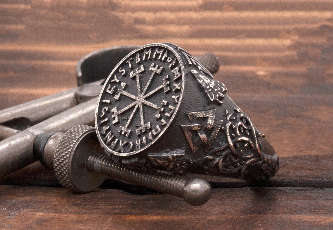 Sterling Silver Viking Ring Viking Runes Ring Norse Ring - Etsy